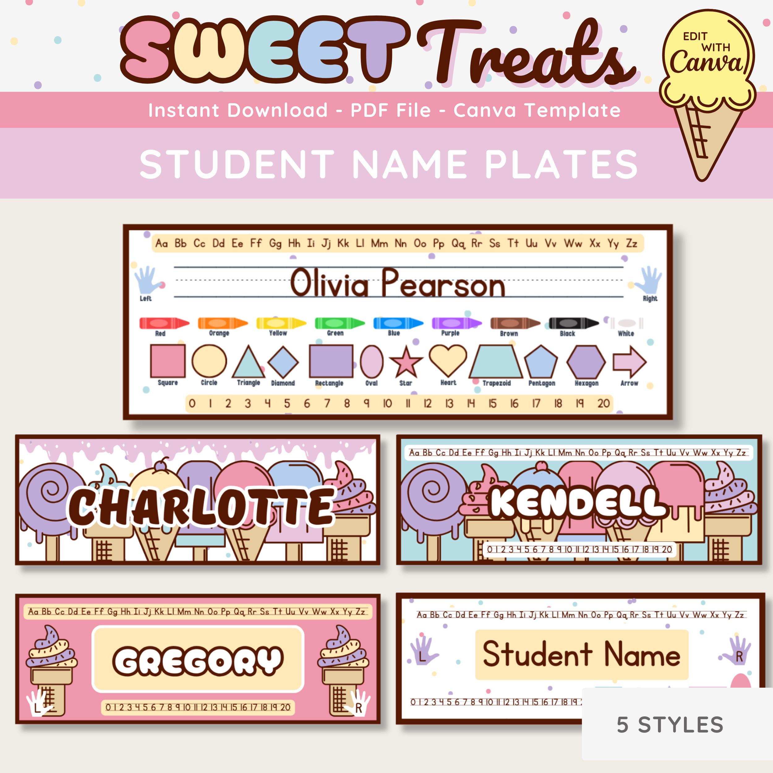 Classroom Student Name Plates, Printable & Editable Desk Labels for ...