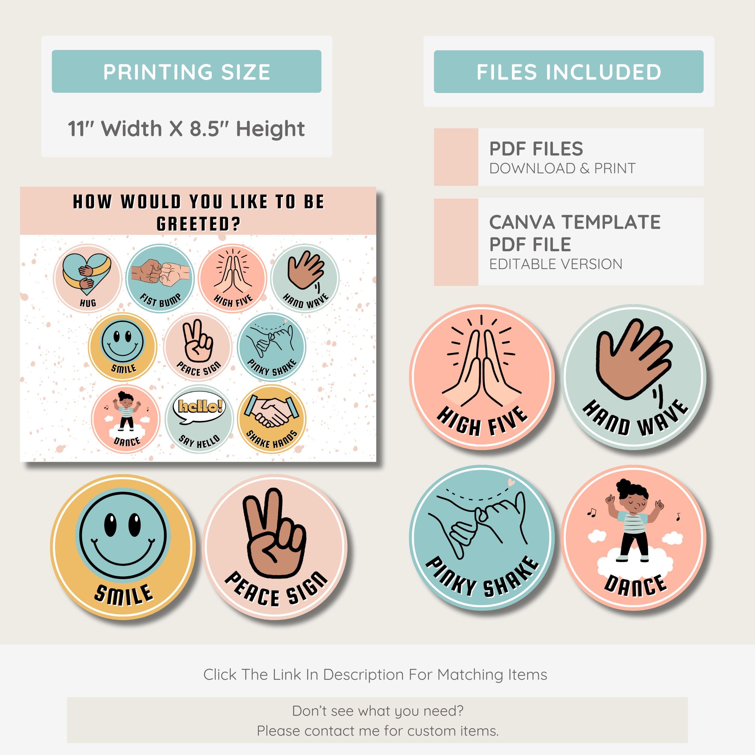Modern Classroom Greetings Sign: Editable Student Choices (canva ...