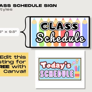 Classroom Schedule & Jobs Display, Printable Editable Class Schedule ...