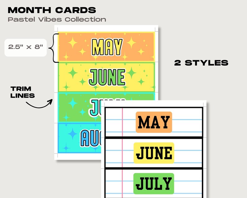 Editable Pastel Flip Calendar, Printable Classroom Hanging Calendar ...