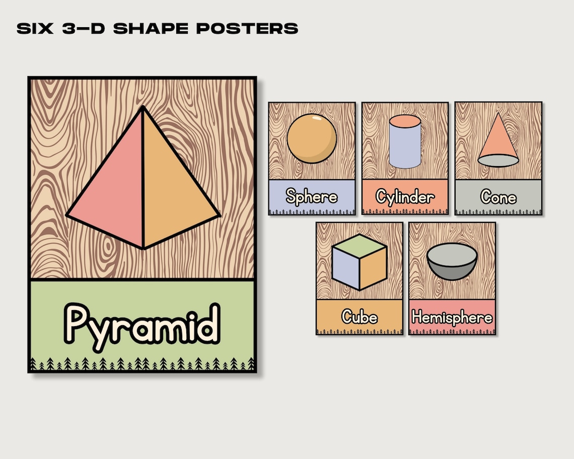 Adventure Shape Posters, Printable & Editable 2-D 3-D Shapes, Shapes ...