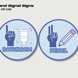 Ocean Theme Hand Signals, Printable & Editable Classroom Hand Signal ...