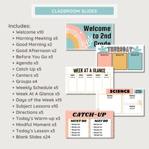 Calm Modern Classroom Slides, Editable Daily Teacher Presentation ...