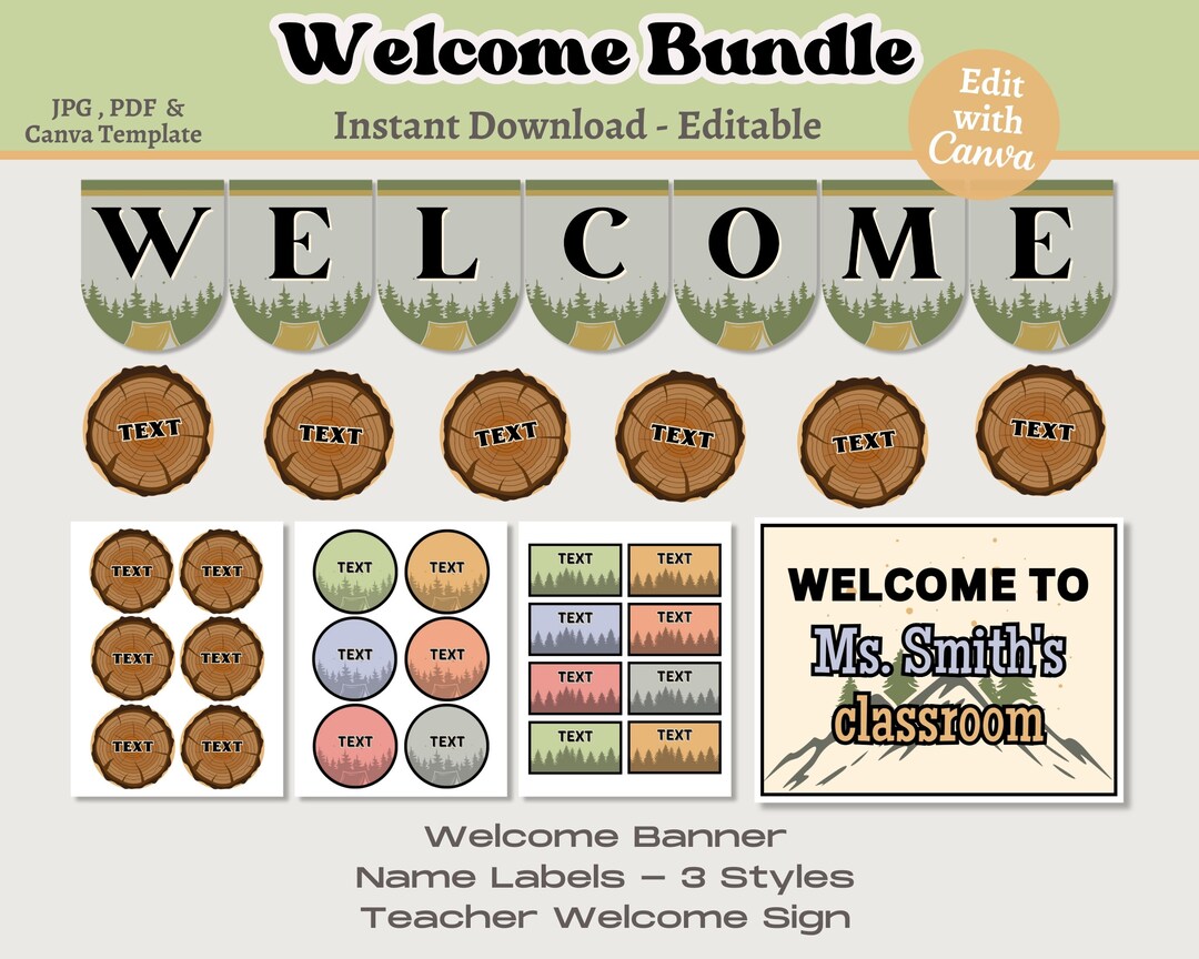 Classroom Welcome Display, Printable & Editable Welcome Bundle, Student ...