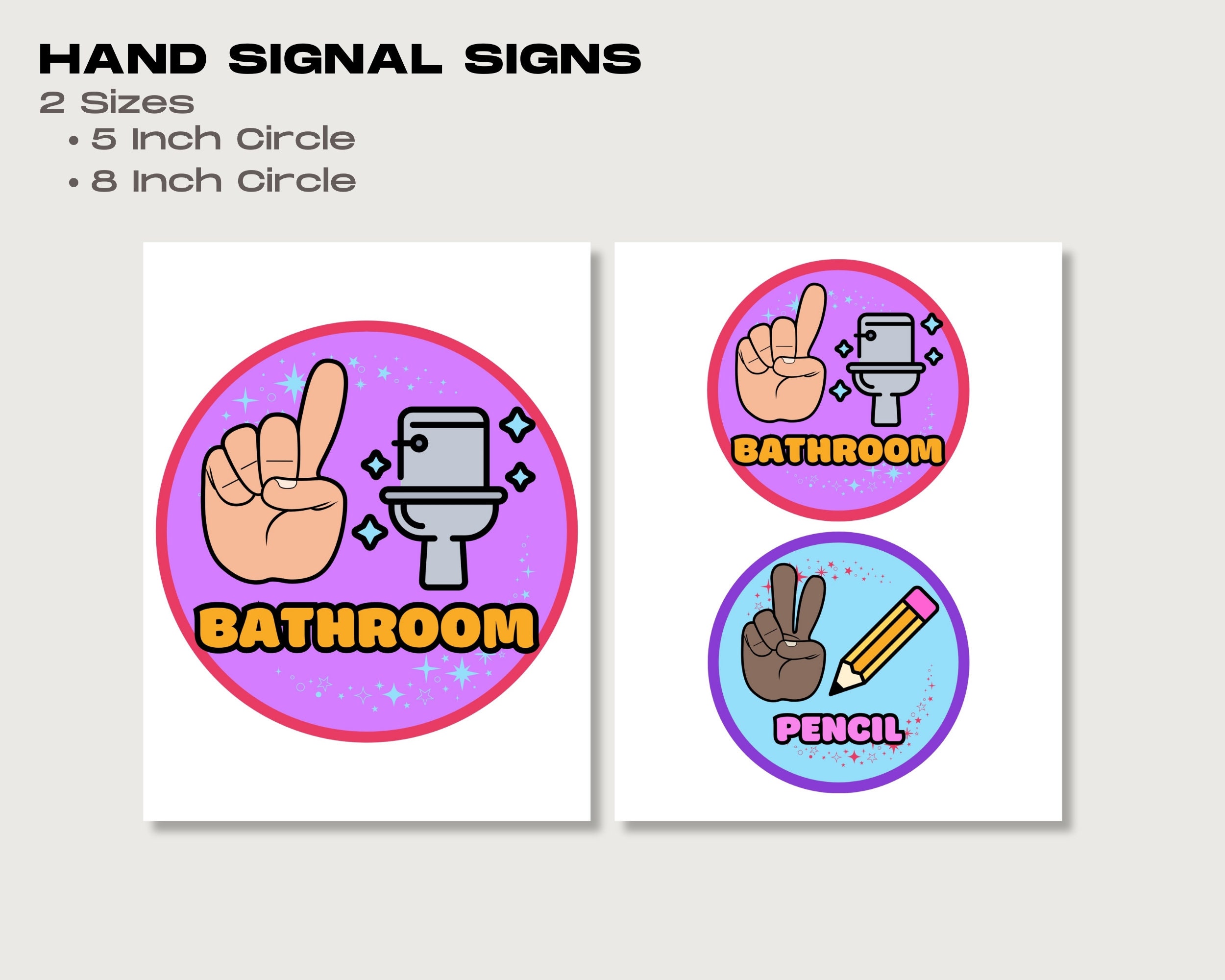 Hand Signal Classroom Signs, Printable & Editable Hand Signal Posters ...