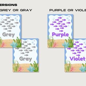 Ocean Theme Color Posters, Printable & Editable Classroom Color Posters ...