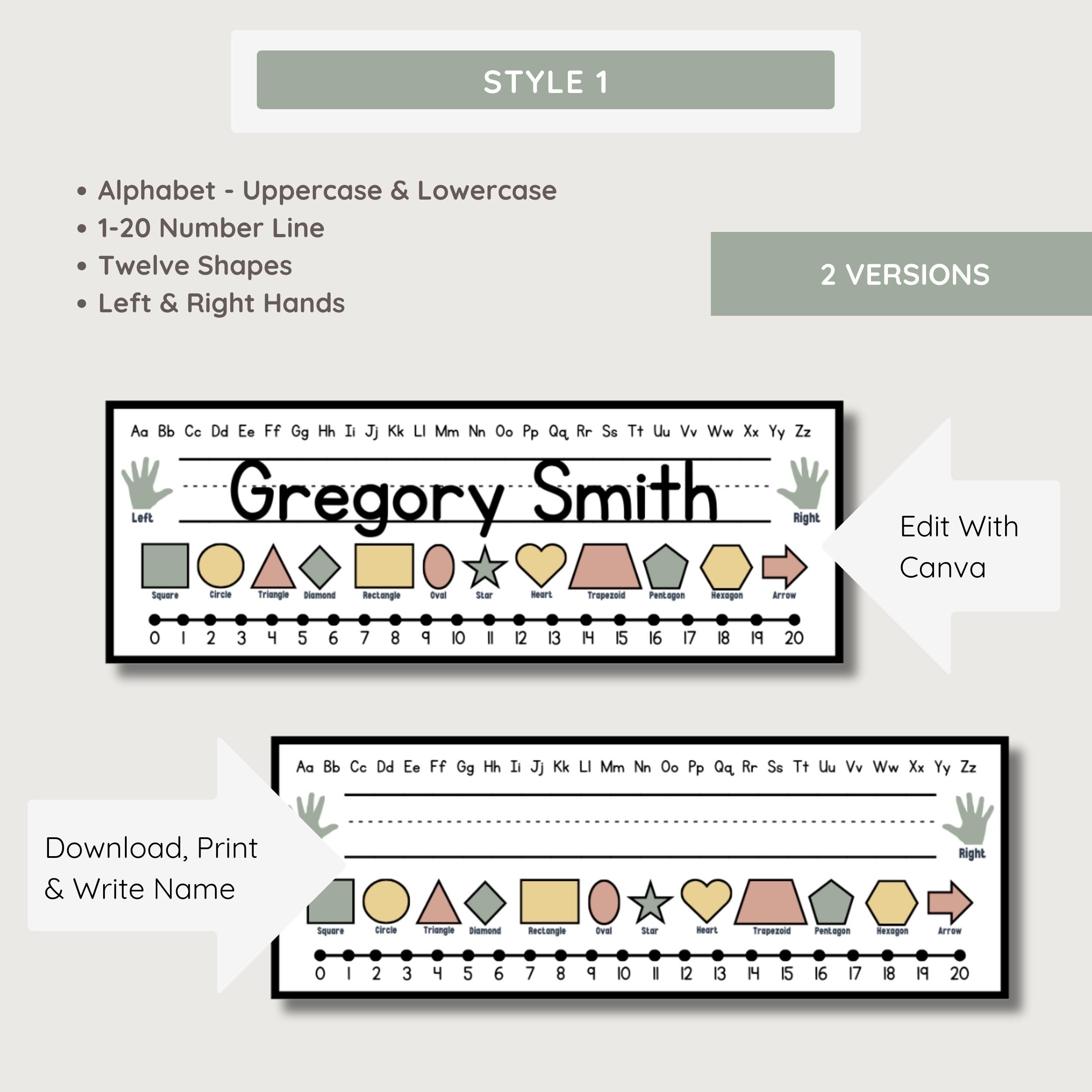 Boho Student Name Desk Tags, Printable Student Name Plates, Editable ...