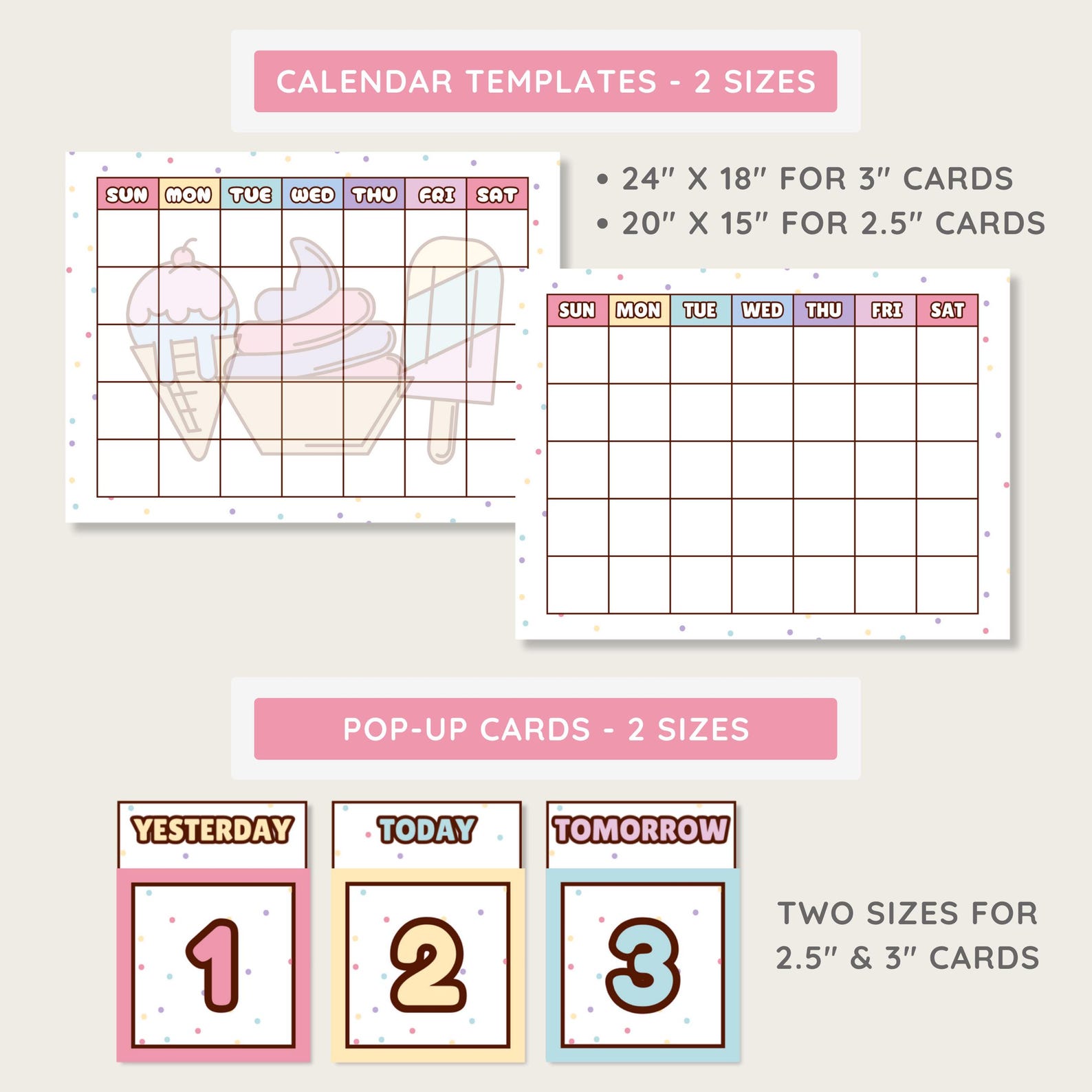 Pastel Classroom Calendar: Sweet Treats Decor (canva Template) - Etsy