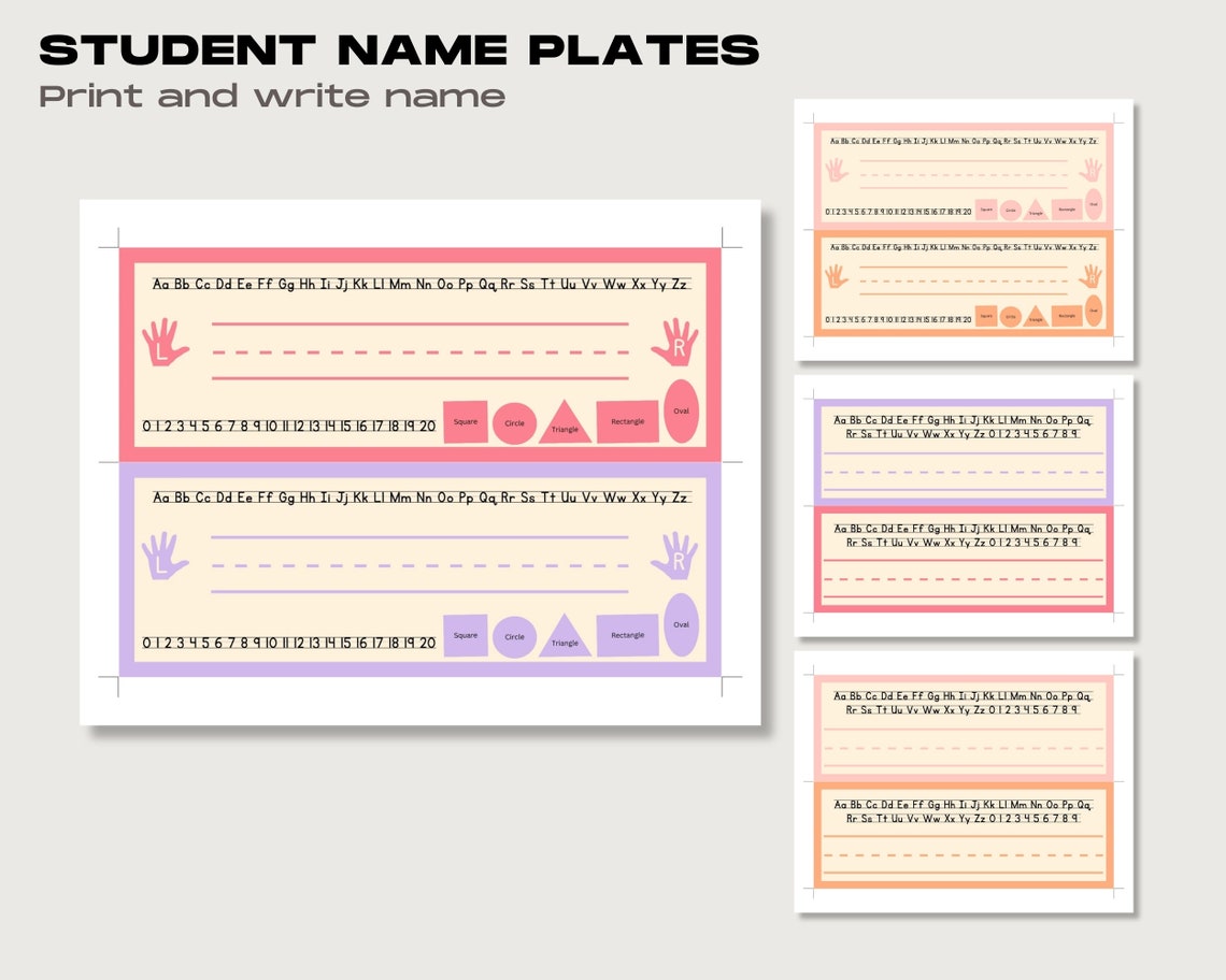 Retro Student Name Plates, Printable & Editable Classroom Name Tags ...