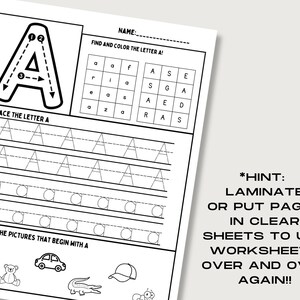 Alphabet Letter of the Week Worksheets, Kindergarten A-Z Letter ...