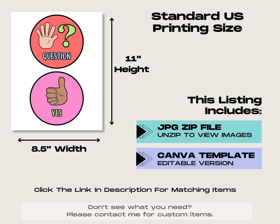 Classroom Hand Signals, Printable & Editable Hand Signal Posters ...