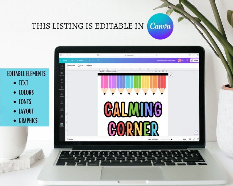 Bright Rainbow Calming Corner Printable Posters, Editable Teacher ...