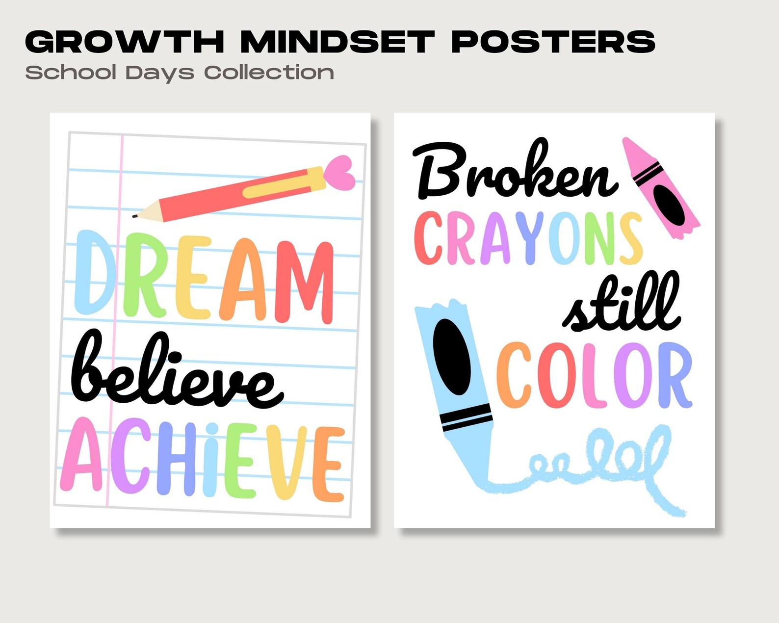 Growth Mindset Classroom Posters, Printable Editable Classroom Prints ...