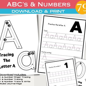 ABC Tracing and Writing Worksheets, ABC Finger Tracing Printable, Pre-k ...