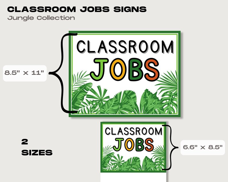 Jungle Classroom Jobs Display, Classroom Management, Editable Classroom ...