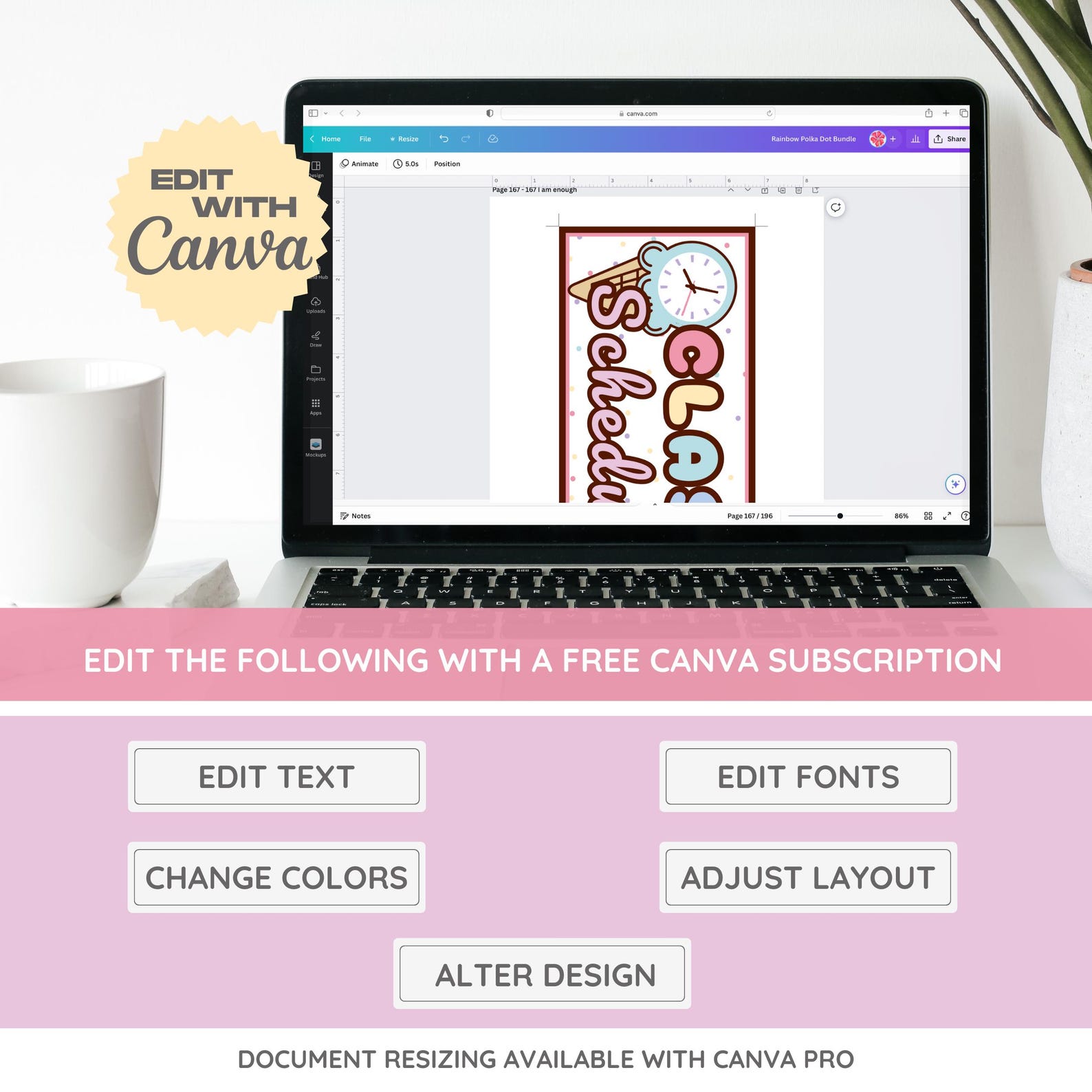 Class Schedule Display, Printable & Editable Today's Schedule Bulletin ...