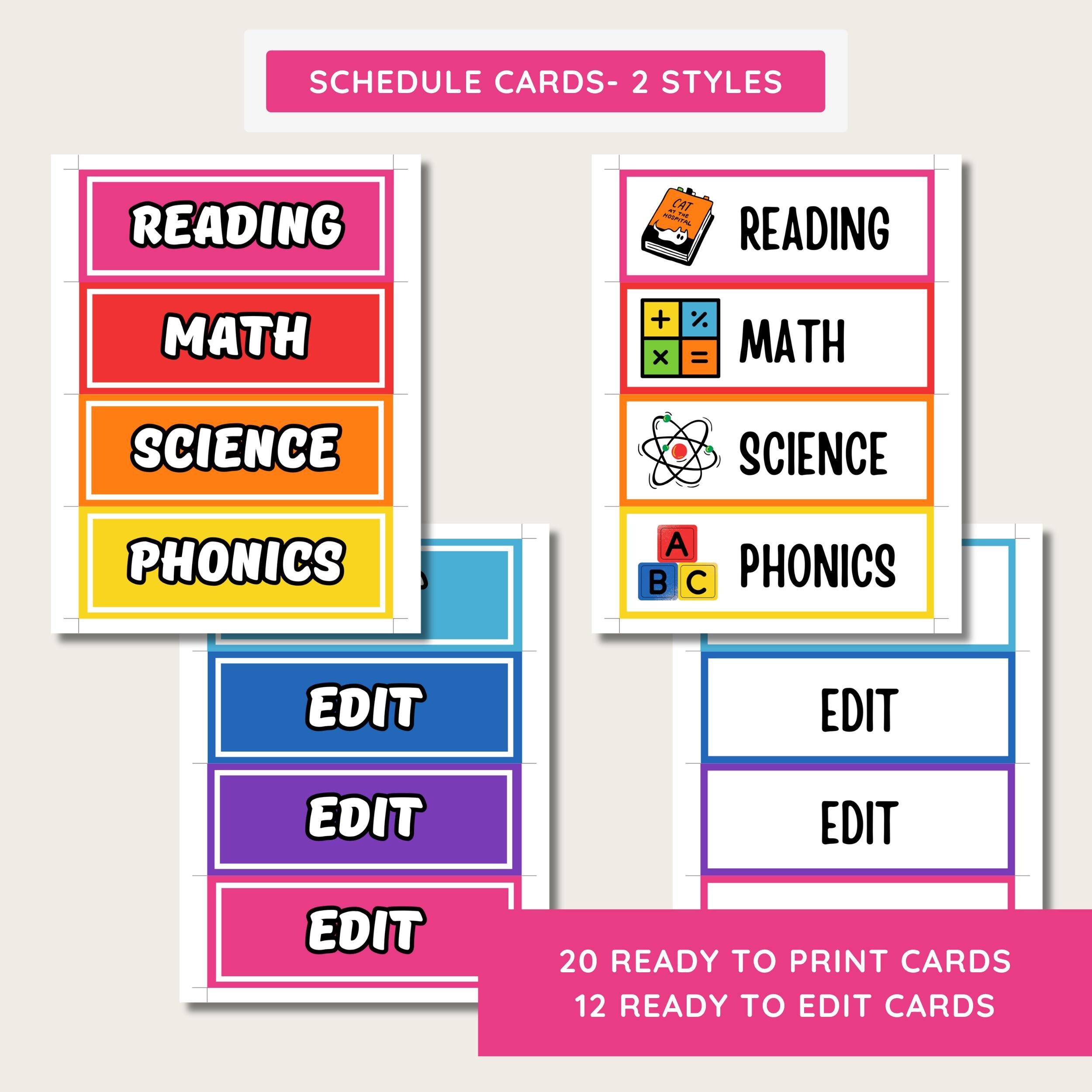 Rainbow Crayon Classroom Schedule: Printable, Editable Bulletin Board ...