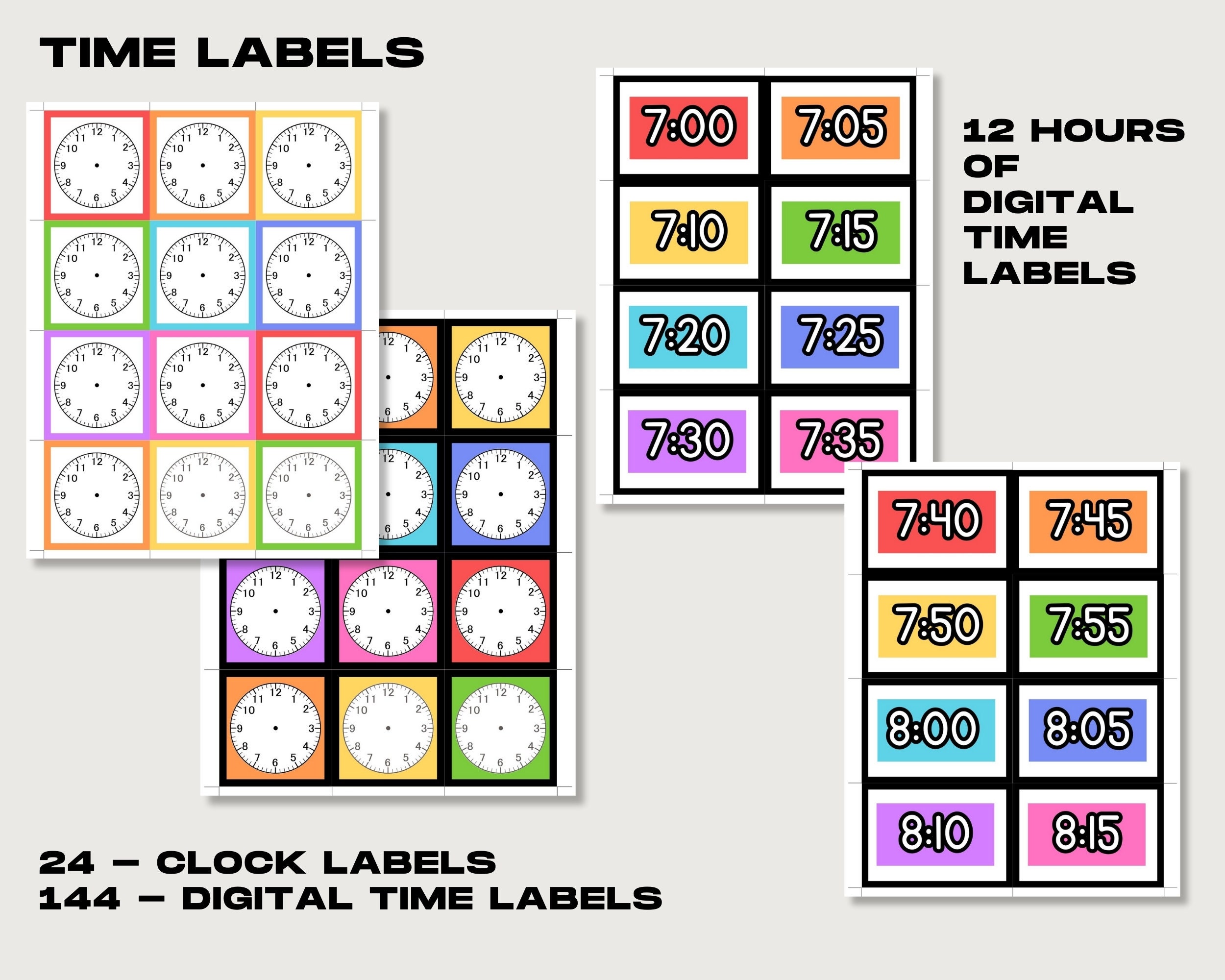 Bright Rainbow Class Schedule, Editable Classroom Schedule Display ...