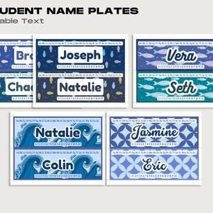 Ocean Theme Student Name Plates, Printable & Editable Classroom Desk ...