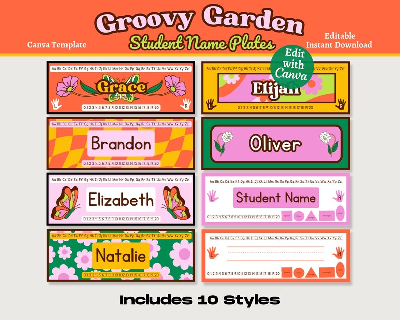 Student Name Plates, Printable & Editable Student Name Tags, Classroom ...