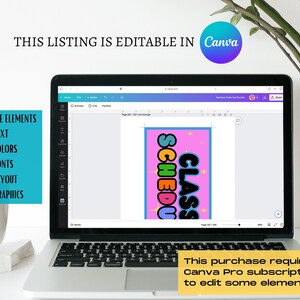 Classroom Schedule Display, Printable & Editable Class Schedule ...