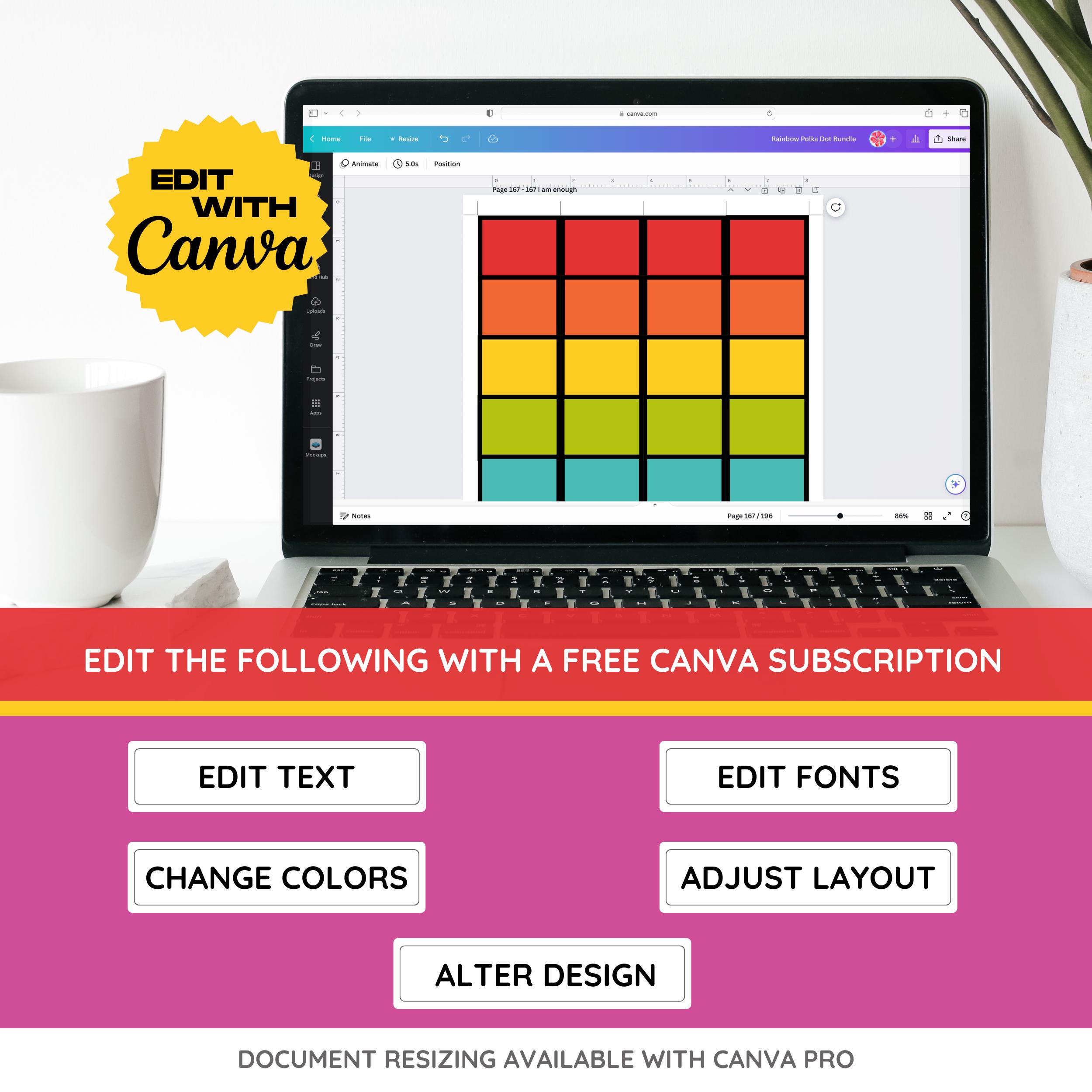 Rainbow Bulletin Board Borders: Classroom Decor, Editable Canva ...