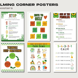 Jungle Calming Corner Bundle, Printable Breathing Techniques, Editable ...