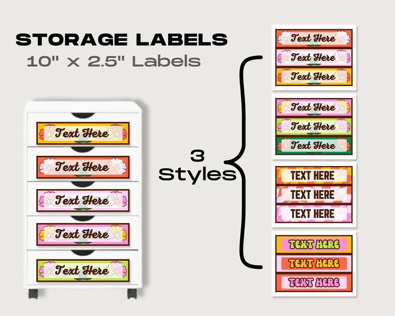 Classroom Storage Labels, Printable & Editable Labels, Classroom Organization, Retro Decor ...