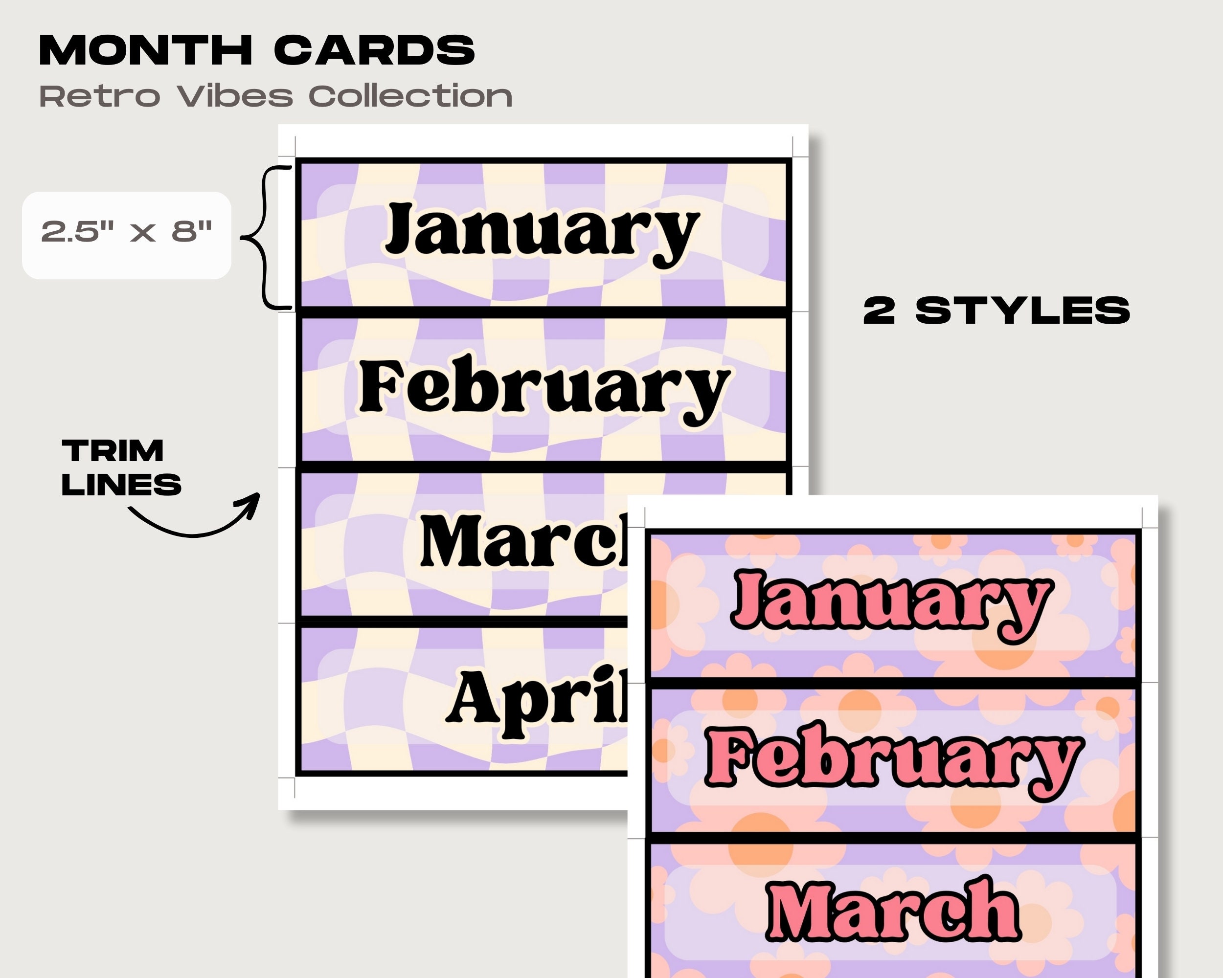 Retro Flip Calendar Printable, Editable Classroom Flip Calendar ...