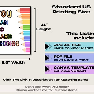 Bright Rainbow Growth Mindset Printable Posters, Editable Kids ...