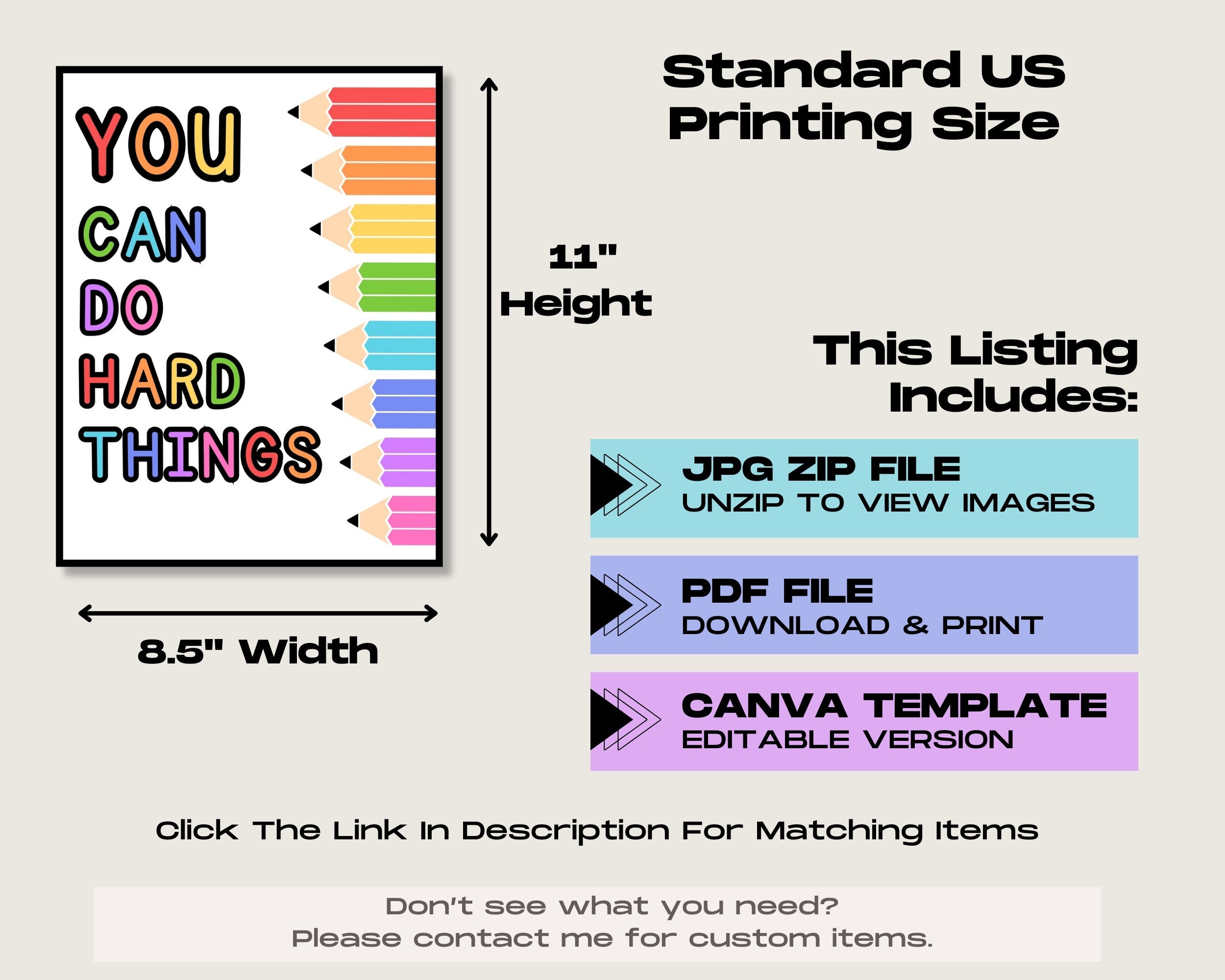 Bright Rainbow Growth Mindset Printable Posters, Editable Kids ...