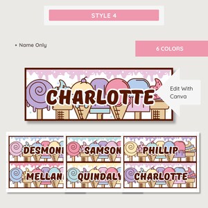 Editable Student Name Plates: Sweet Treats Classroom Decor (canva ...