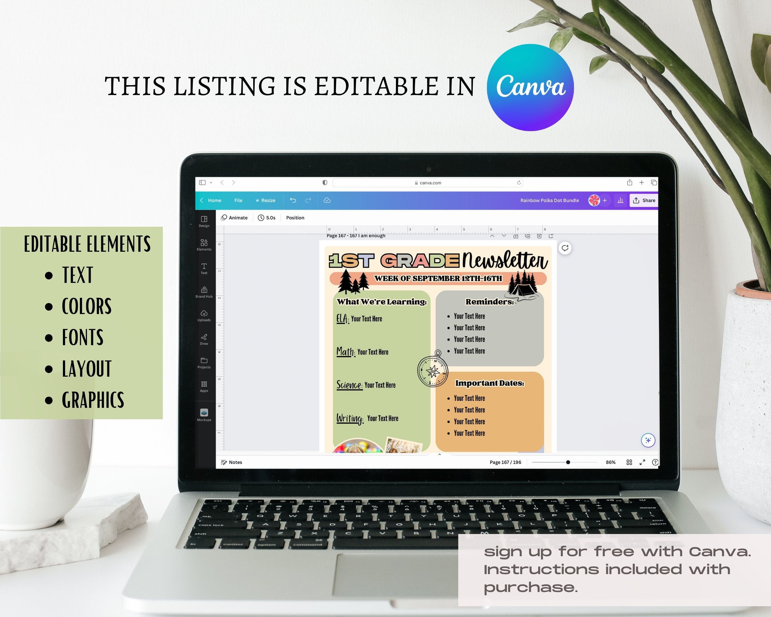 Printable & Editable Classroom Newsletter, Back to School Letter ...