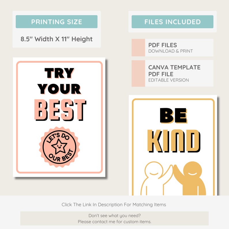Modern Classroom Rules Posters: Neutral Pastel Decor (canva Template ...