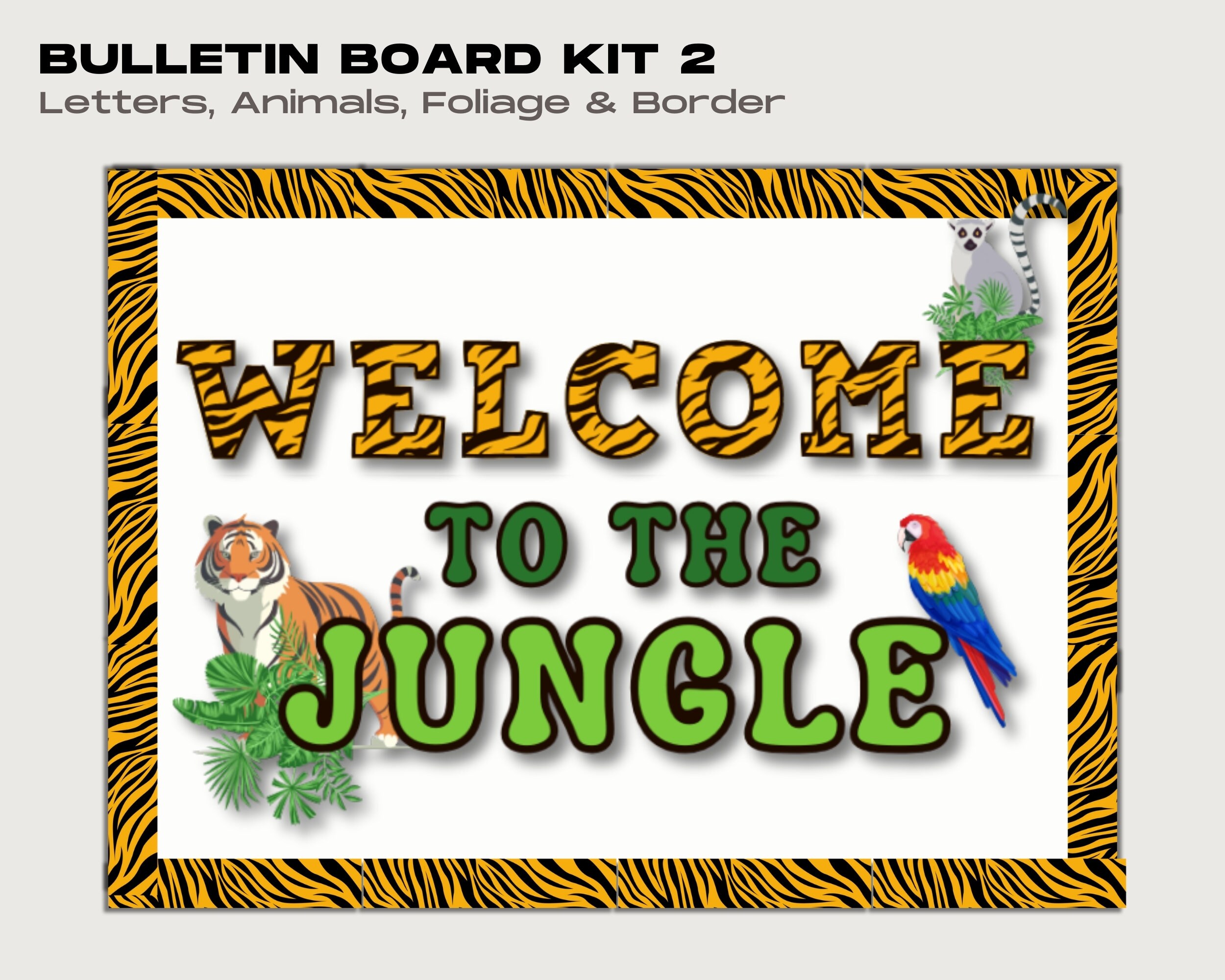 Jungle Bulletin Board Kit, Back to School Bulletin Board, Jungle ...