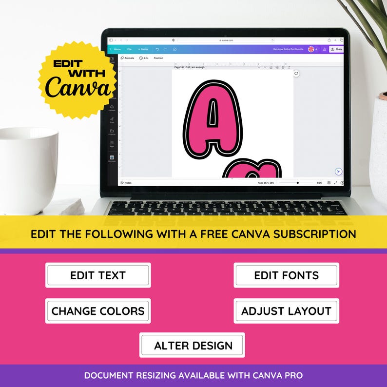 Rainbow Bubble Letter Set: Printable Bulletin Board Crayon Font (canva ...