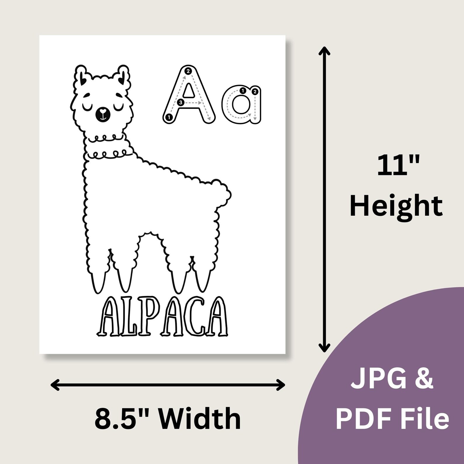 Animal Alphabet A-Z Coloring Pages, Pre-k Alphabet Coloring Pages ...