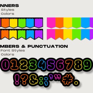 Neon Bulletin Board Bundle, Editable & Printable Neon Bulletin Board ...