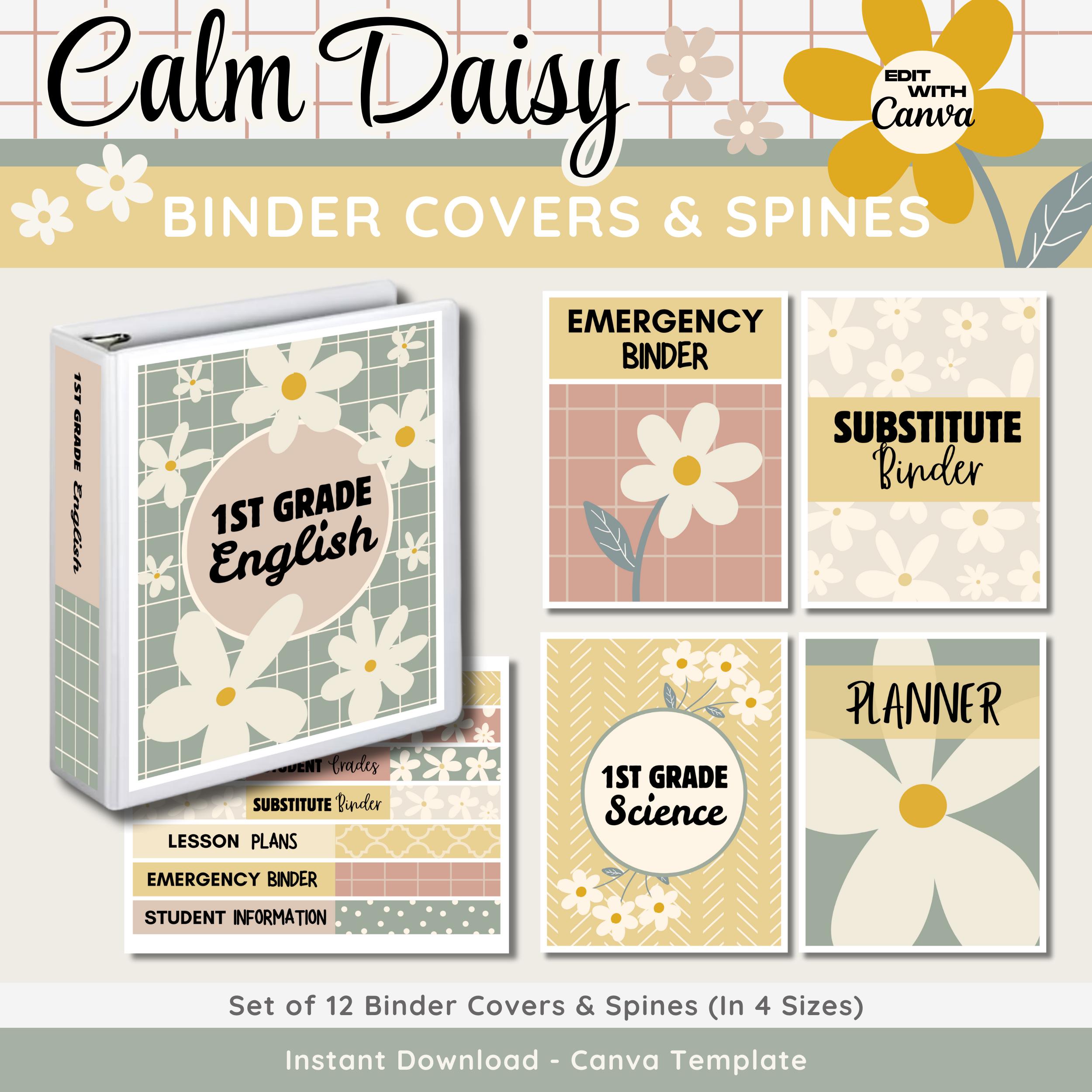 Printable Boho Binder Covers & Spines, Editable Teacher Binder Covers ...