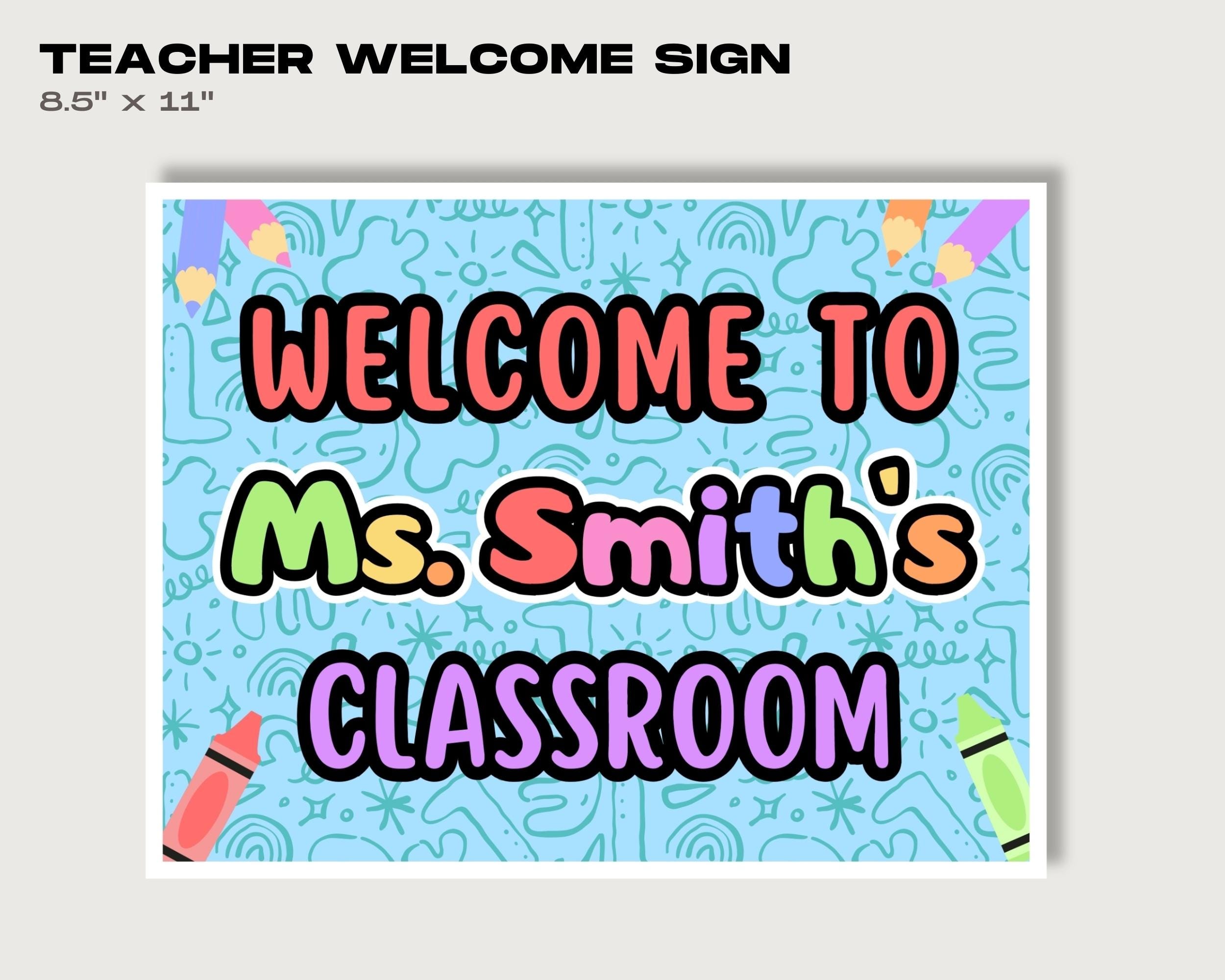 Classroom Welcome Bulletin Board, Printable & Editable School Welcome ...