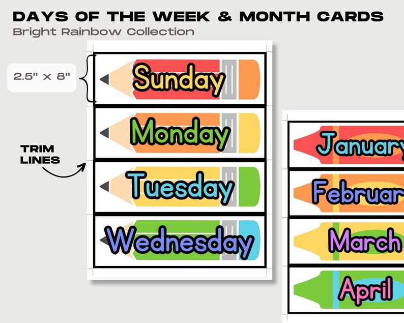 Bright Rainbow Flip Calendar, Editable Classroom Calendar, Kindergarten ...
