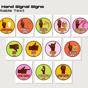 Hand Signal Signs, Printable & Editable Hand Signs, Classroom ...