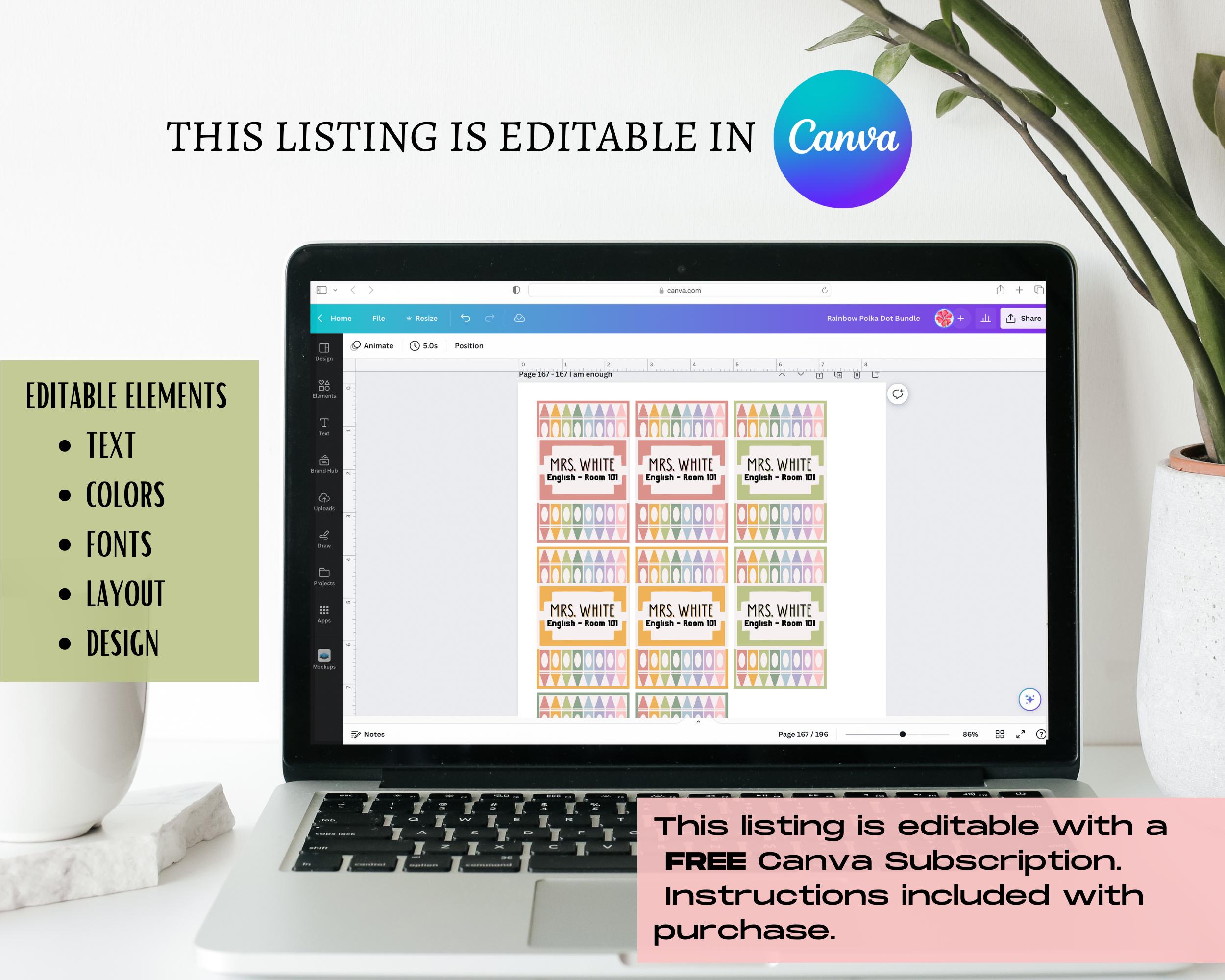 Printable Boho Teacher Hall Pass, Custom Editable Hall Passes for ...