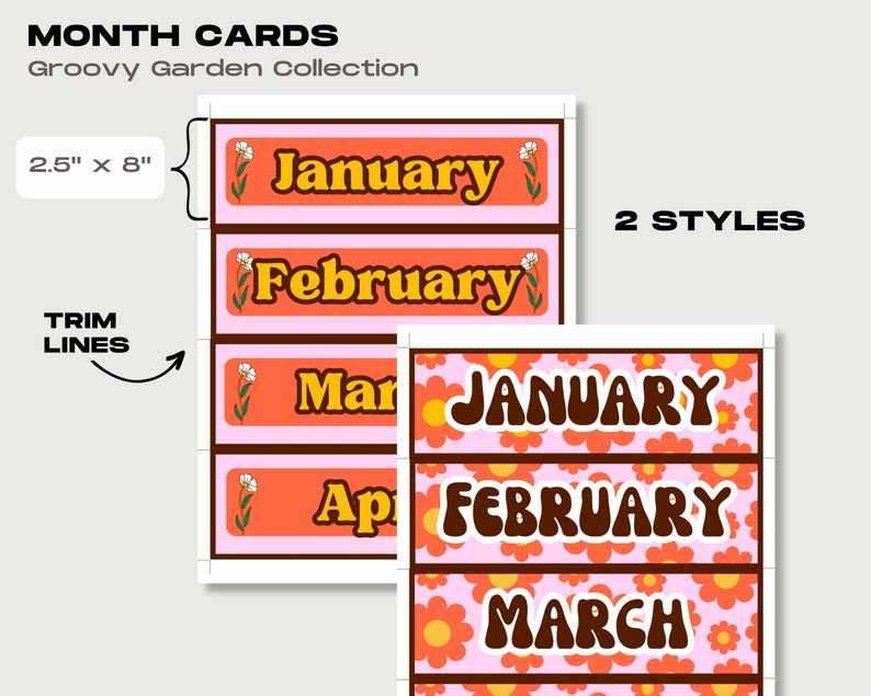 Groovy Flip Calendar, Printable & Editable Flip Calendar, Sight Words ...