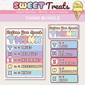 Before You Speak Think Classroom Poster, Printable & Editable Classroom ...