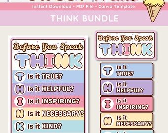 Classroom Management Poster - Think Before You Speak - Etsy