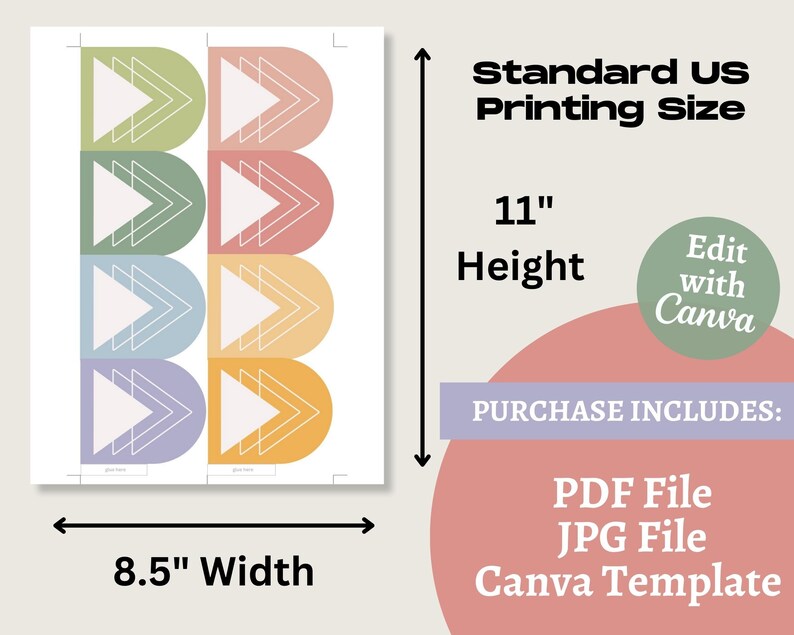 Boho Bulletin Board Borders: Rainbow Classroom Decor (digital Download ...