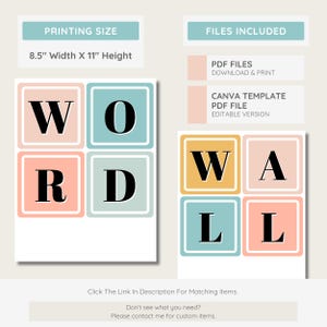 Classroom Modern Word Wall Display, Printable & Editable Sight Words ...