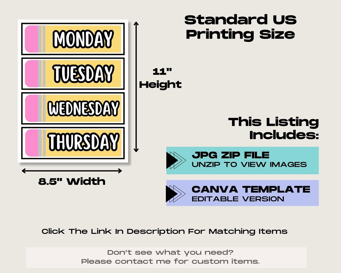 Pencil & Crayon Flip Calendar: Rainbow Classroom Decor (canva Template ...