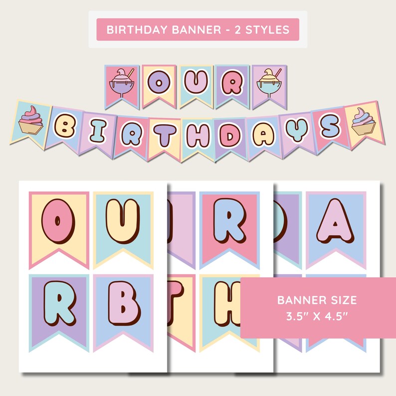 Classroom Birthday Bulletin Board: Ice Cream Pastel Decor (printable ...